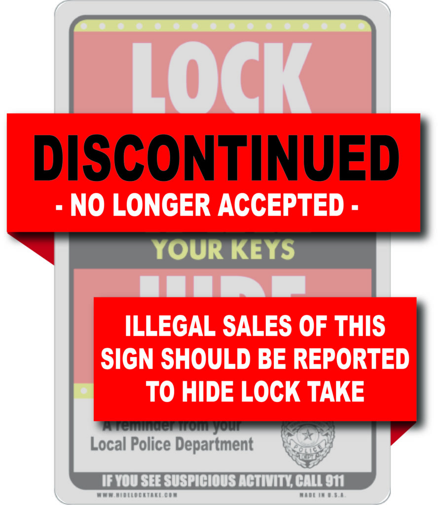 Original Style Hide Lock Take Sign | Hide Lock Take