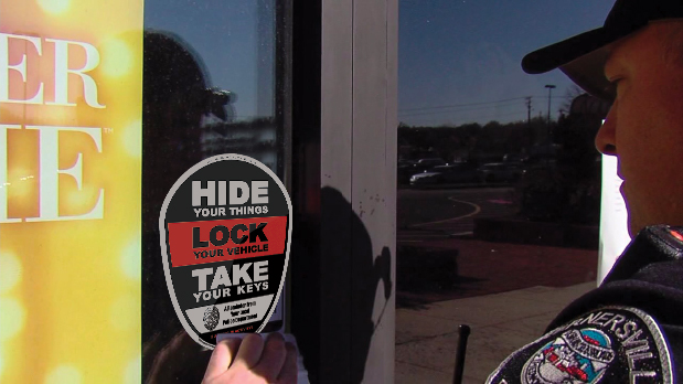 Printed Static Cling Standard Sign | Hide Lock Take